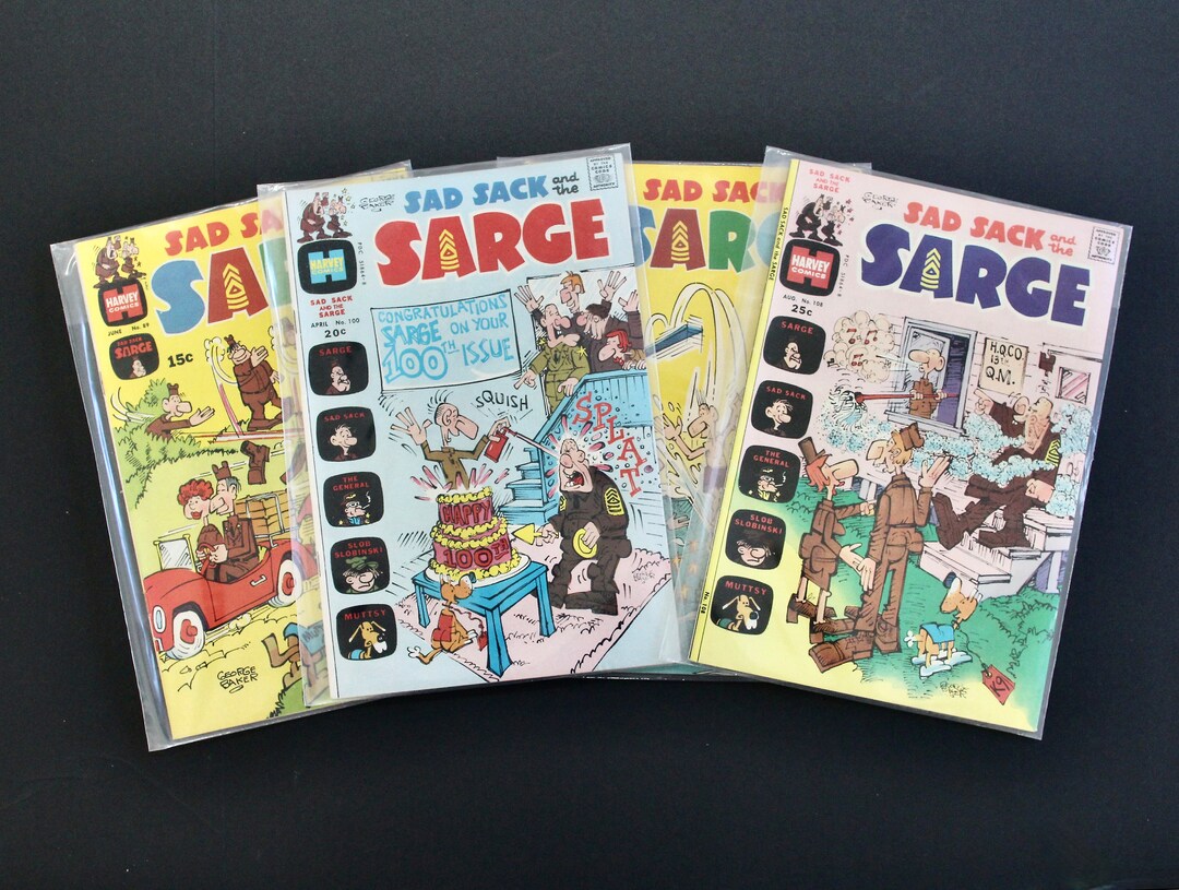 Vintage 4 Collectible Sad Sack and the Sarge No. 100, 108, 97 and 89 ...
