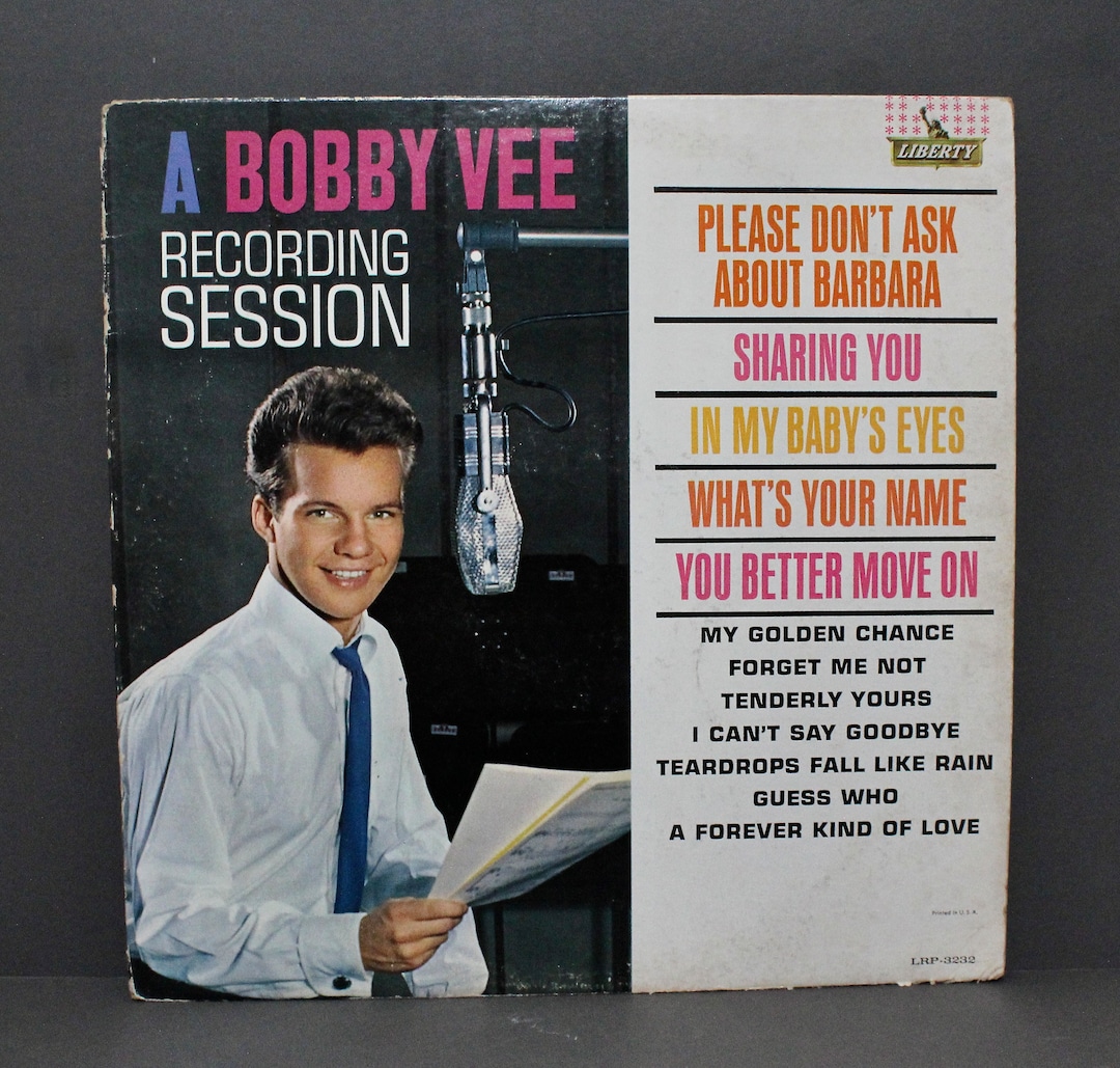 Vintage BOBBY VEE 'bobby Vee Recording Session' 1962 Vinyl Record Album ...