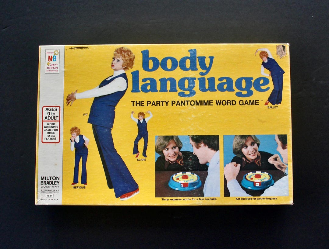 Vintage 1975 Body Language - the Party Pantomime Word Game by Milton ...