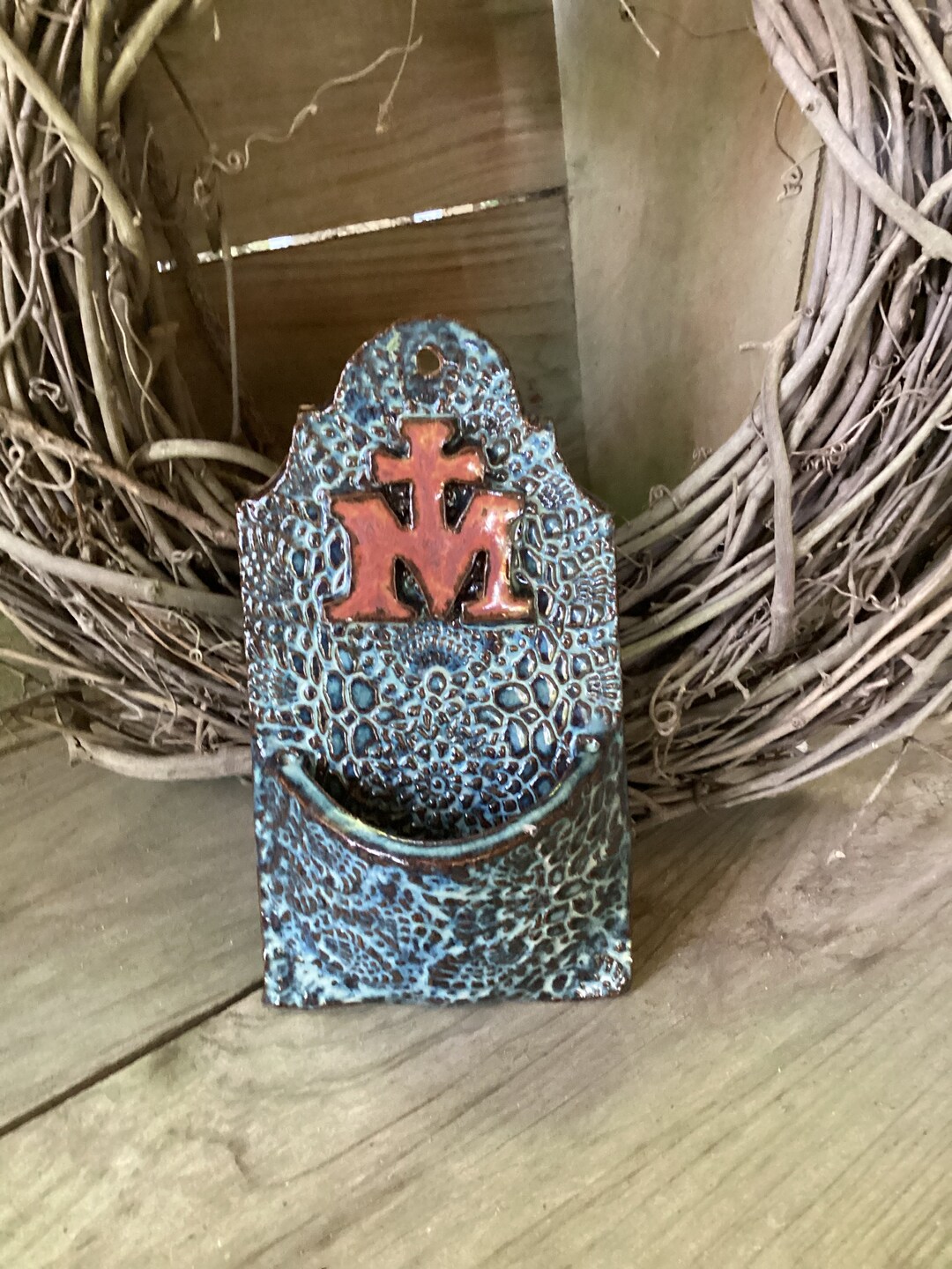 Lace Pattern Stoneware Holy Water Font - Etsy