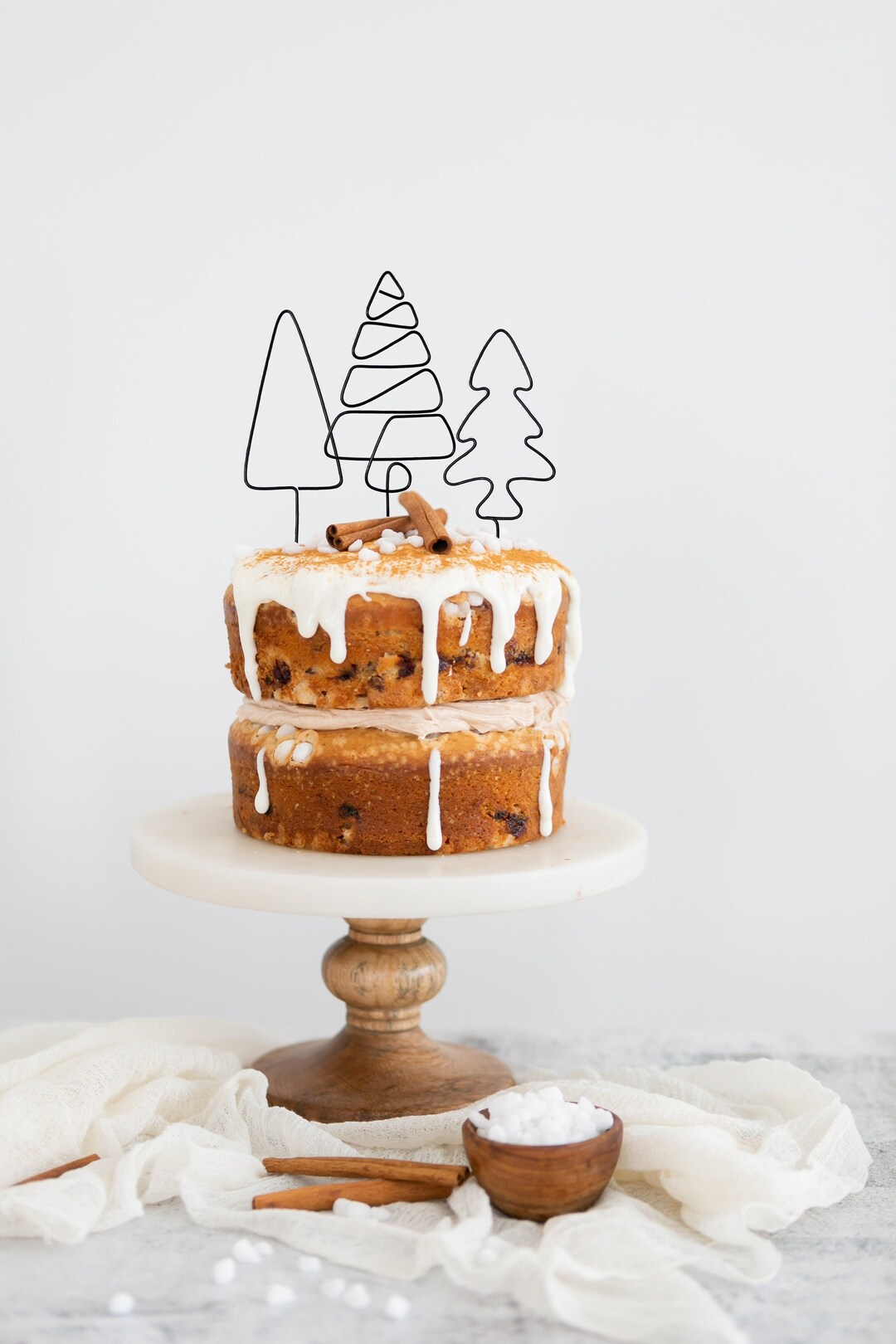 Christmas Trees Cake Topper - Christmas Cake Topper - Wire Tree Cake ...