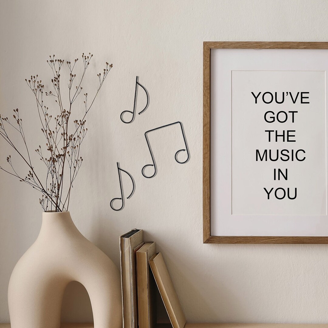Music Note Wall Sign Set - Music Note Wire Wall Art - Wire Music Note ...