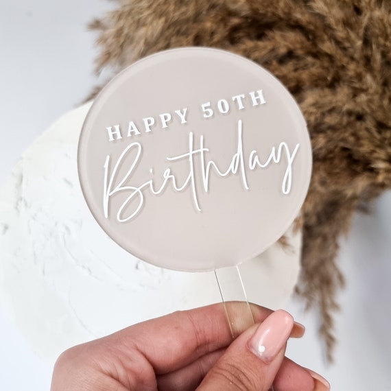 Milestone Happy Birthday Cake Topper 50th 30th Birthday Cake - Etsy