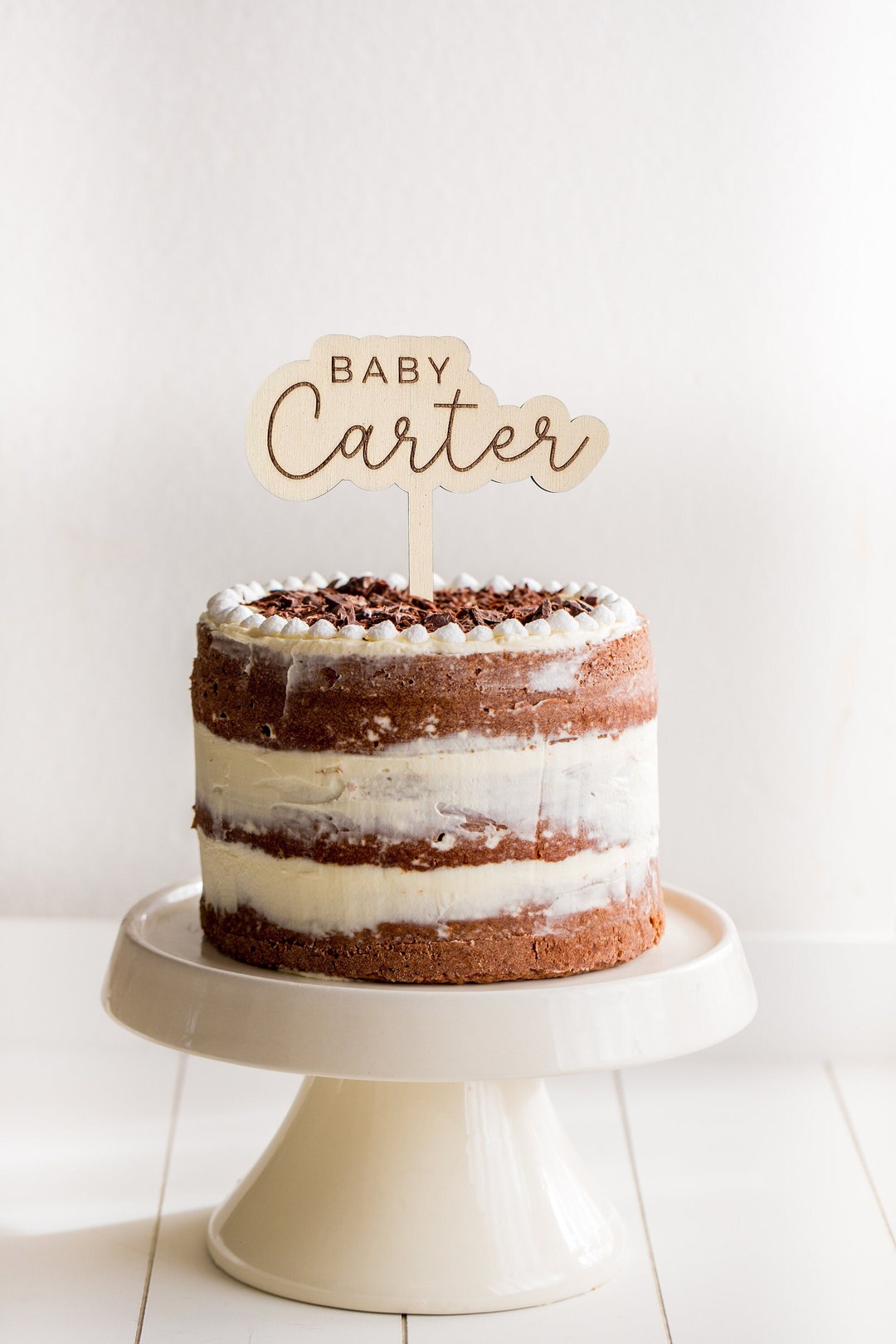 Personalised Baby Shower Cake Topper - Wooden Baby Cake Decor - Etsy