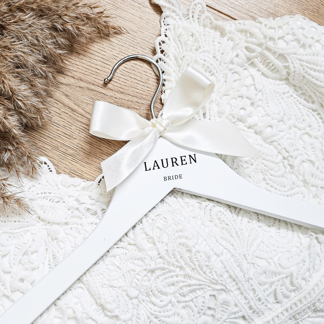 Personalised Wedding Hanger - Bridal Hanger - Custom Vinyl Hanger ...