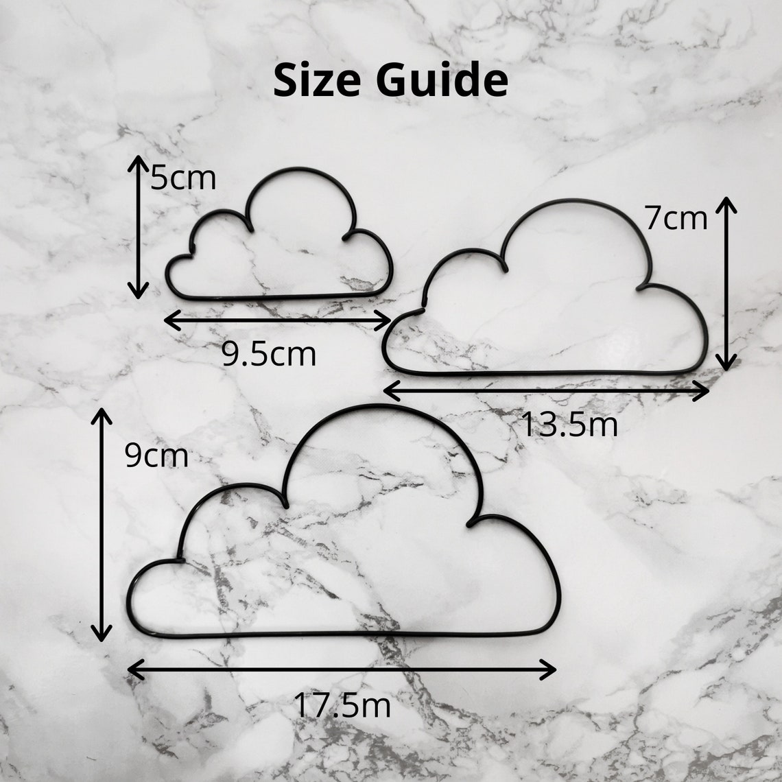 Wire Clouds Trio Clouds Wall Art Wall Sign Cloud Shape - Etsy