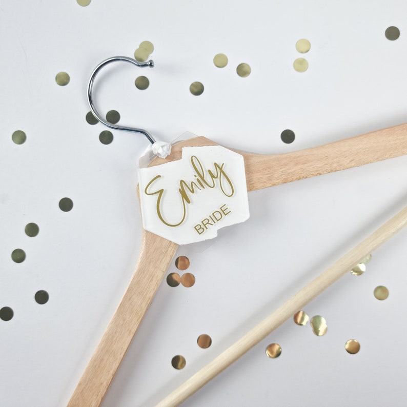 Personalised Wedding Hanger Tag Acrylic Hanger Name Tags | Etsy