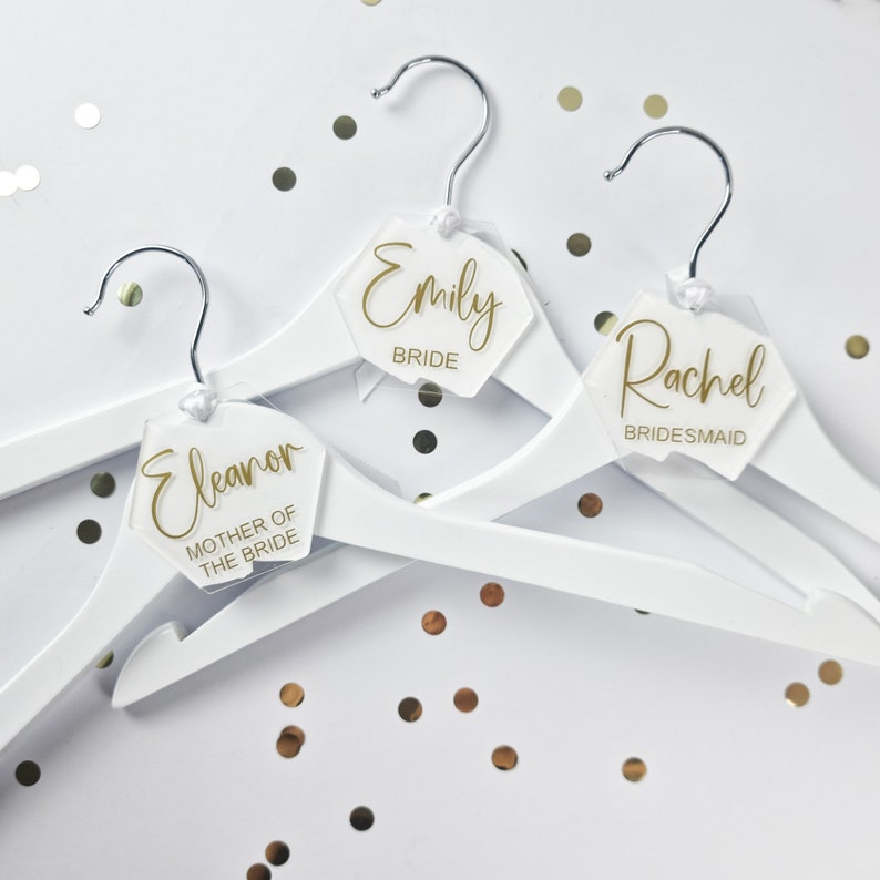 Personalised Wedding Hanger Tag Acrylic Hanger Name Tags | Etsy