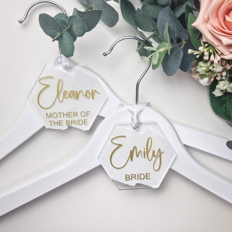 Personalised Wedding Hanger Tag Acrylic Hanger Name Tags - Etsy