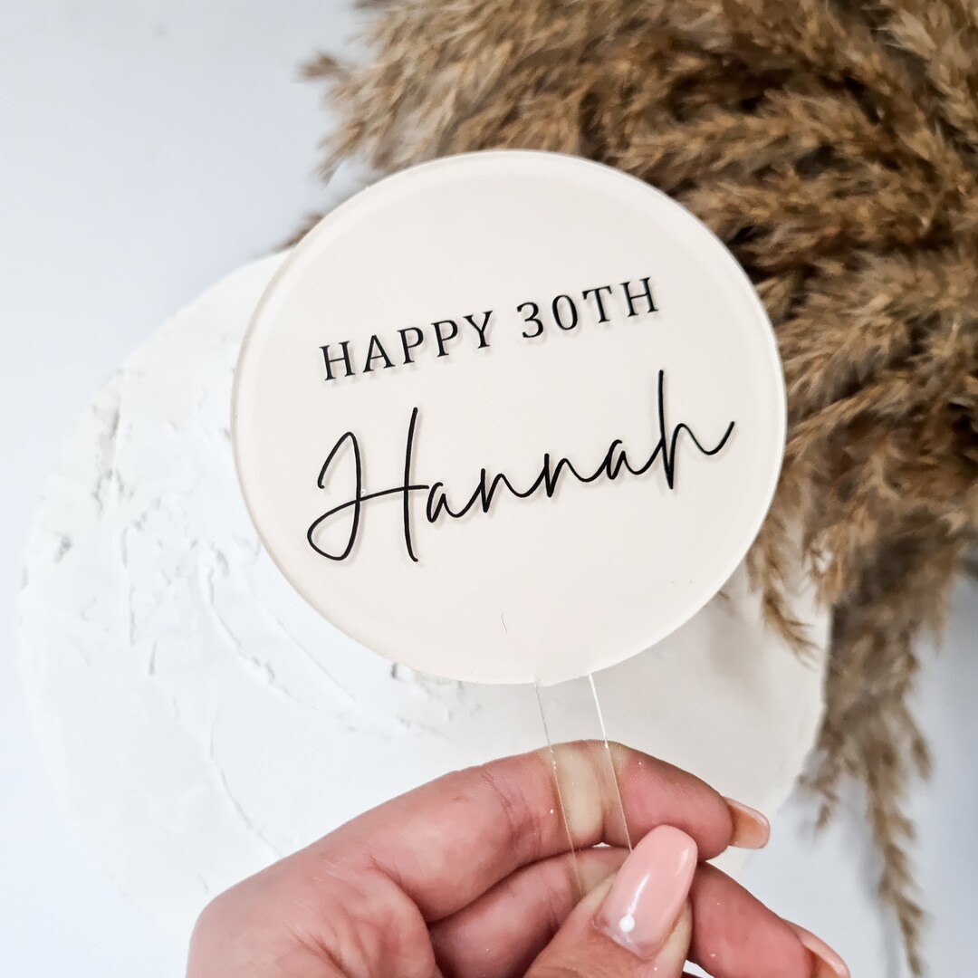 Custom Happy Birthday Cake Topper Milestone Birthday Cake - Etsy