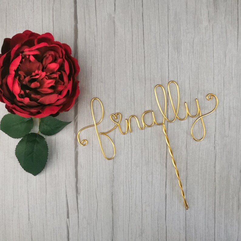 Finally Wedding Cake Topper Wire Cake Topper Finally Cake | Etsy