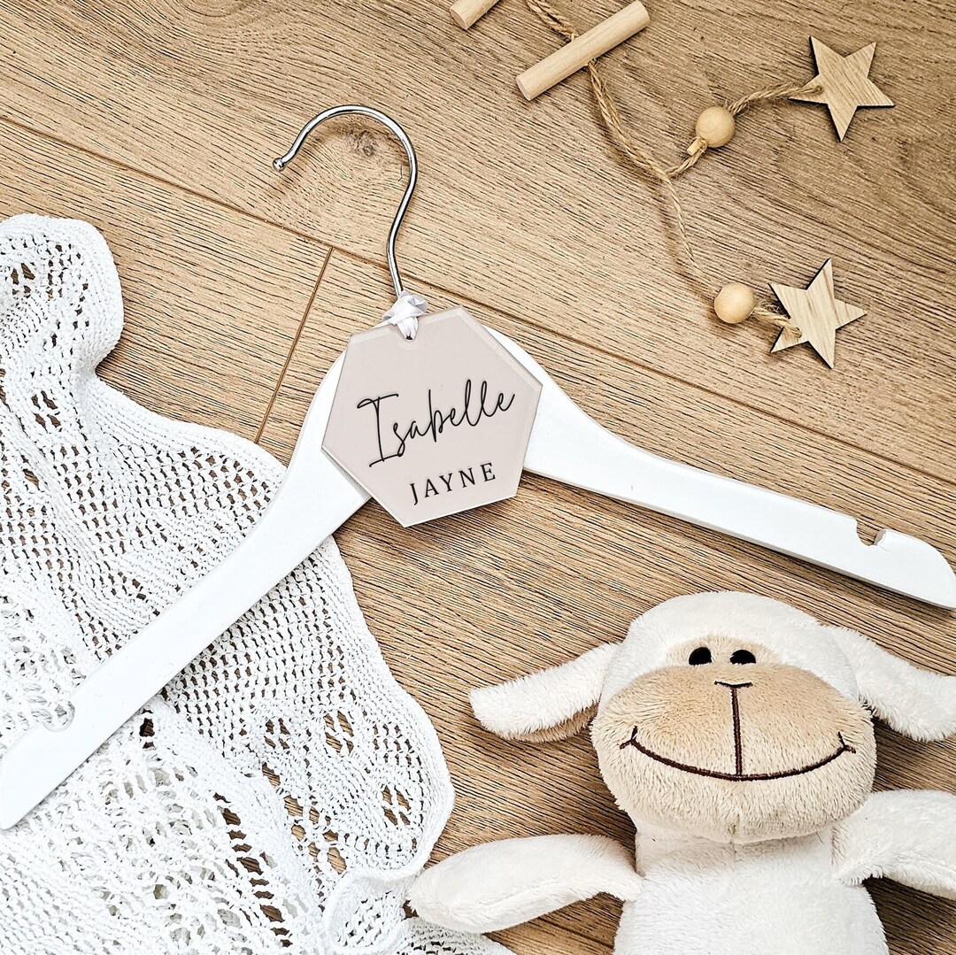 Personalised Baby Hanger Tag - Baby's First Outfit Hanger Charm - New ...