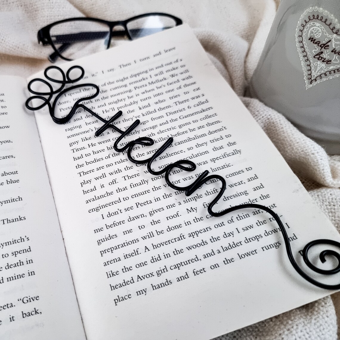 Paw Print Name Bookmark Wire Custom Bookmark Paw Bookmark - Etsy