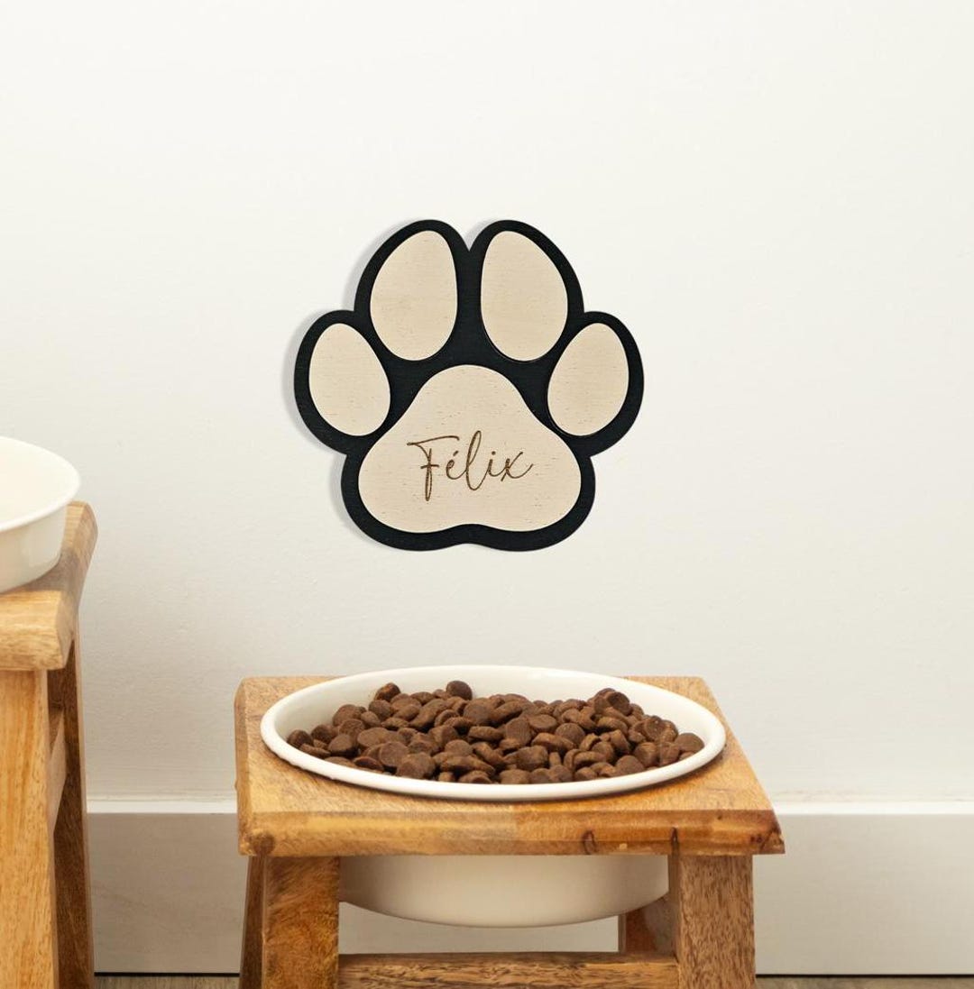 Personalised Paw Print With Name, Custom Paw Print Wall Art Pet ...
