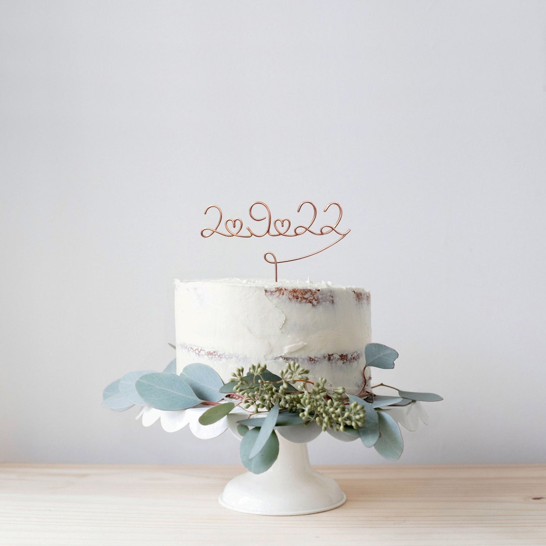 Date Wedding Cake Topper Wire Personalised Wedding Topper Keepsake ...