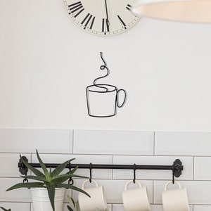 Wire Coffee Tea Cup Sign - Love Coffee Mug Wall Art - Wall Decor ...