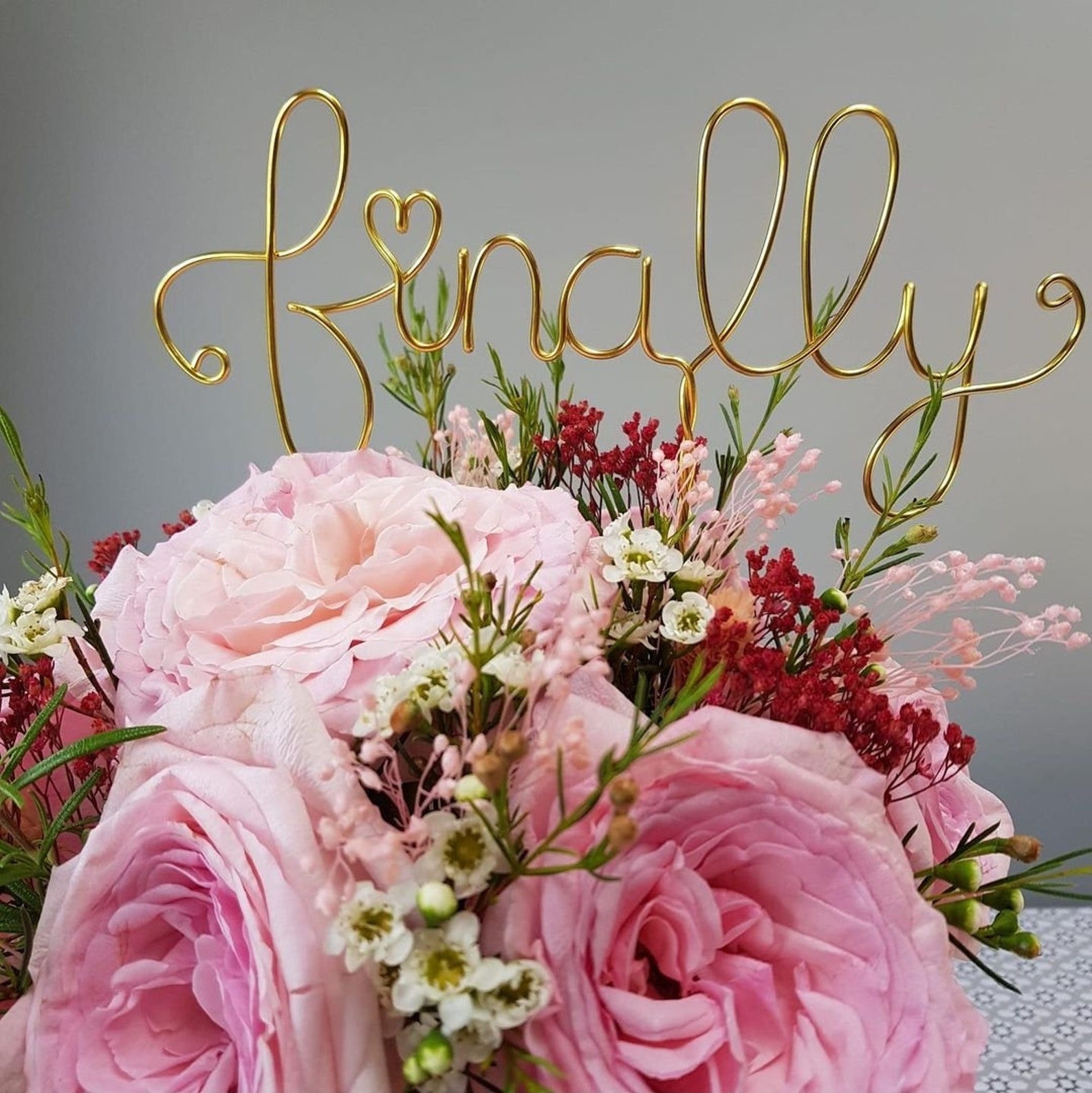 Finally Wedding Cake Topper Wire Cake Topper Finally Cake | Etsy