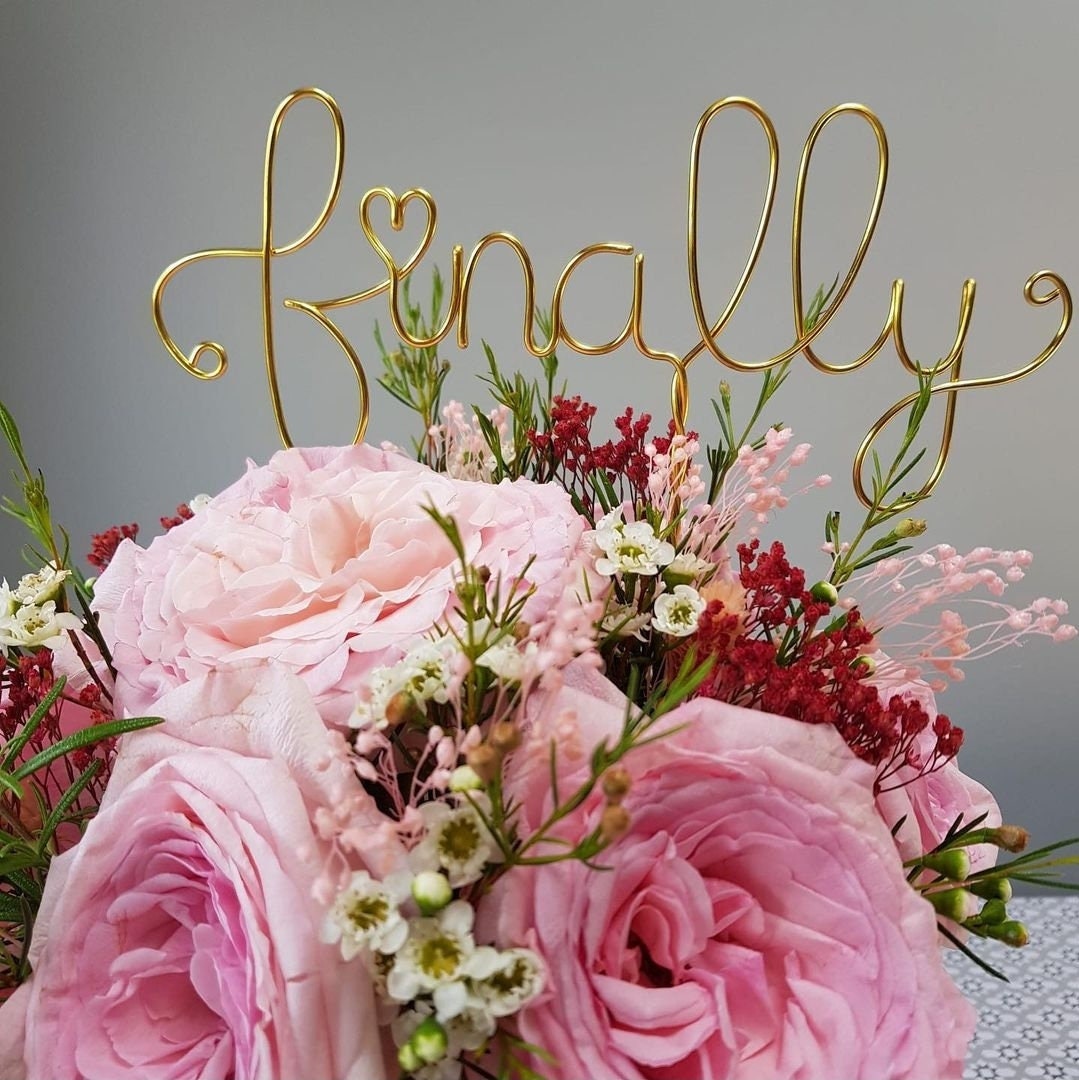 Finally Wedding Cake Topper Wire Cake Topper Finally Cake - Etsy