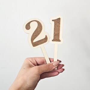 Birthday Wood Number Cake Topper - Digit Number Cake Topper - Cake ...