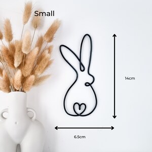 Wire Bunny Wall Sign - Rabbit Heart Wall Art - Bunny Wall Decor ...