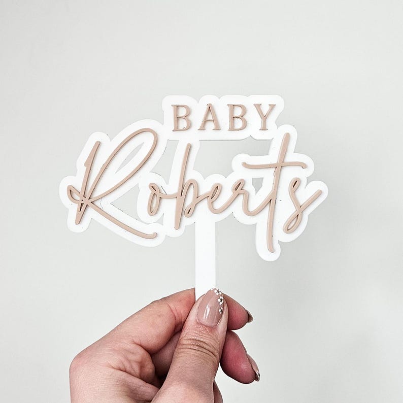 Personalised Acrylic Baby Cake Topper – Shower, Gender Reveal - Etsy
