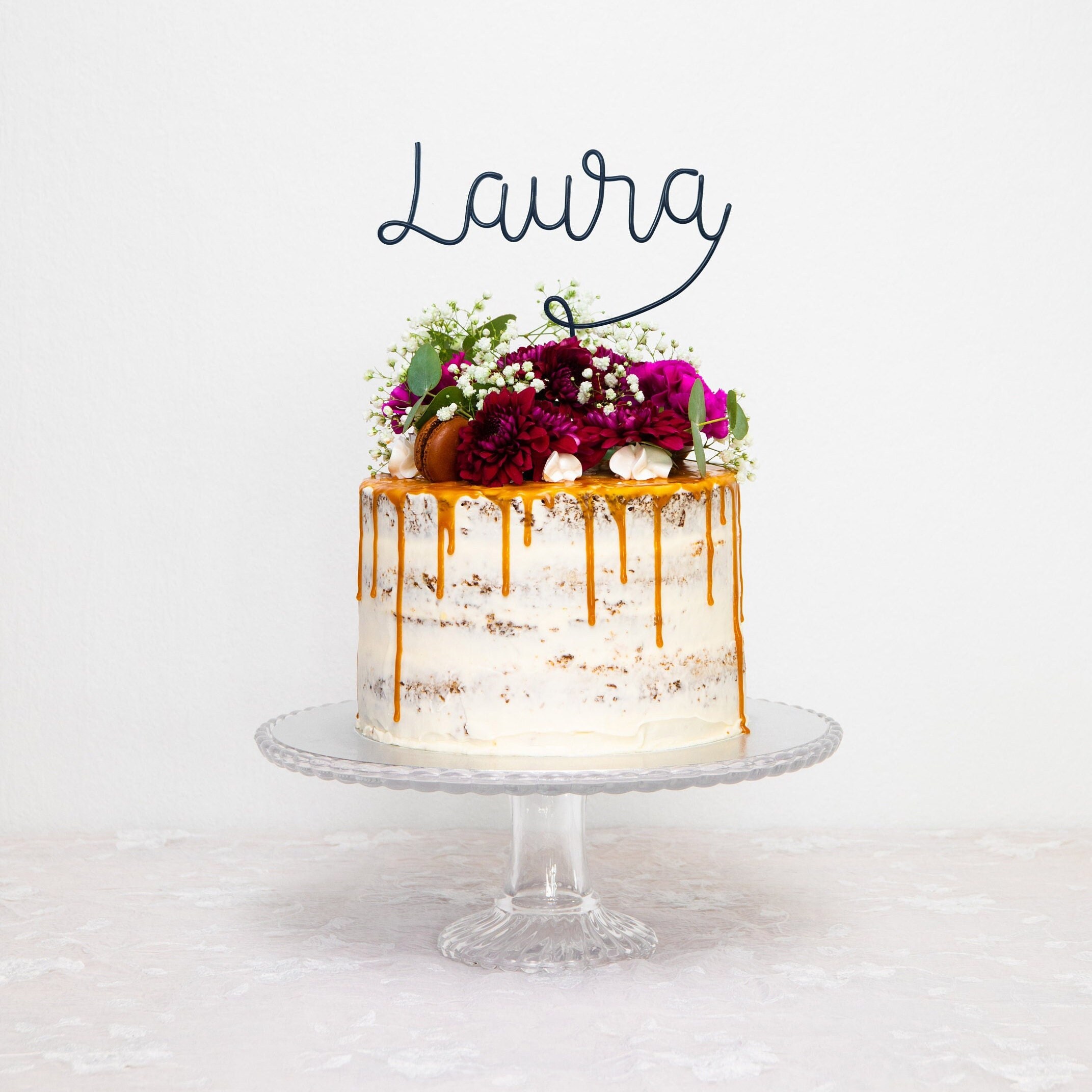 Name Cake Topper Custom Wire Cake Topper Personalised - Etsy