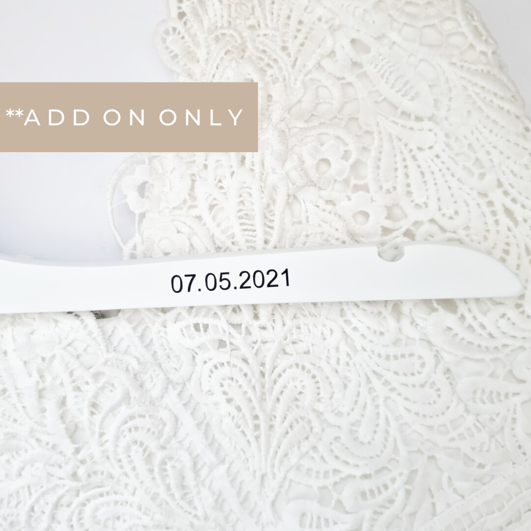 Bridal Wedding Hanger Date Add on - Bridal Hanger - Bridesmaid Vinyl ...