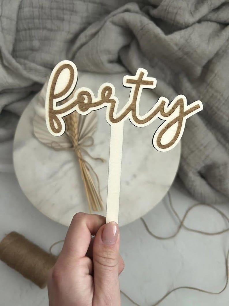 Wooden Number Cake Topper – Milestone Birthday Party Decor - Etsy