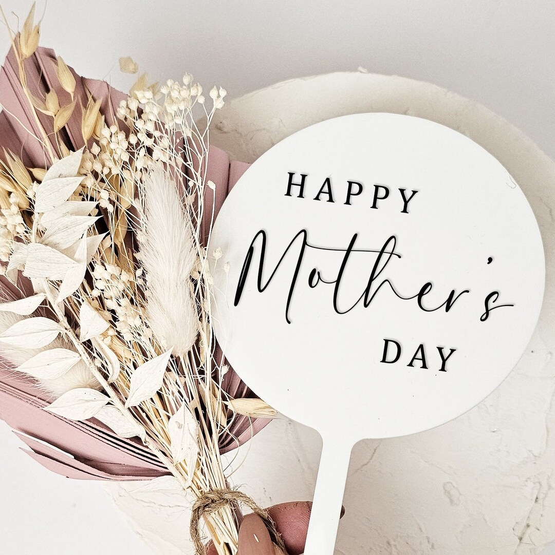 Happy Mother's Day Cake Topper - Mother's Day Acrylic Cake Topper - Mum ...