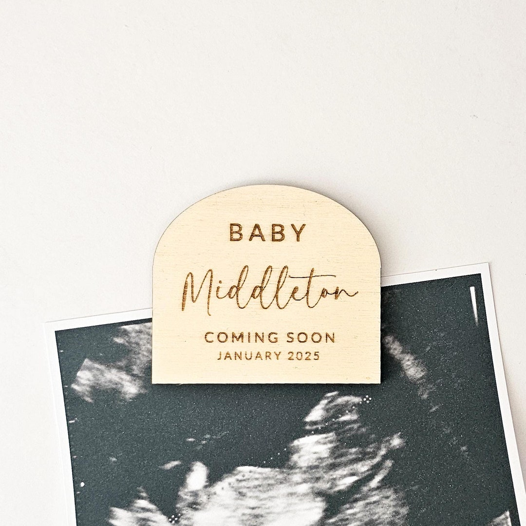 Personalised Baby Coming Soon Magnet - Custom Pregnancy Announcement ...