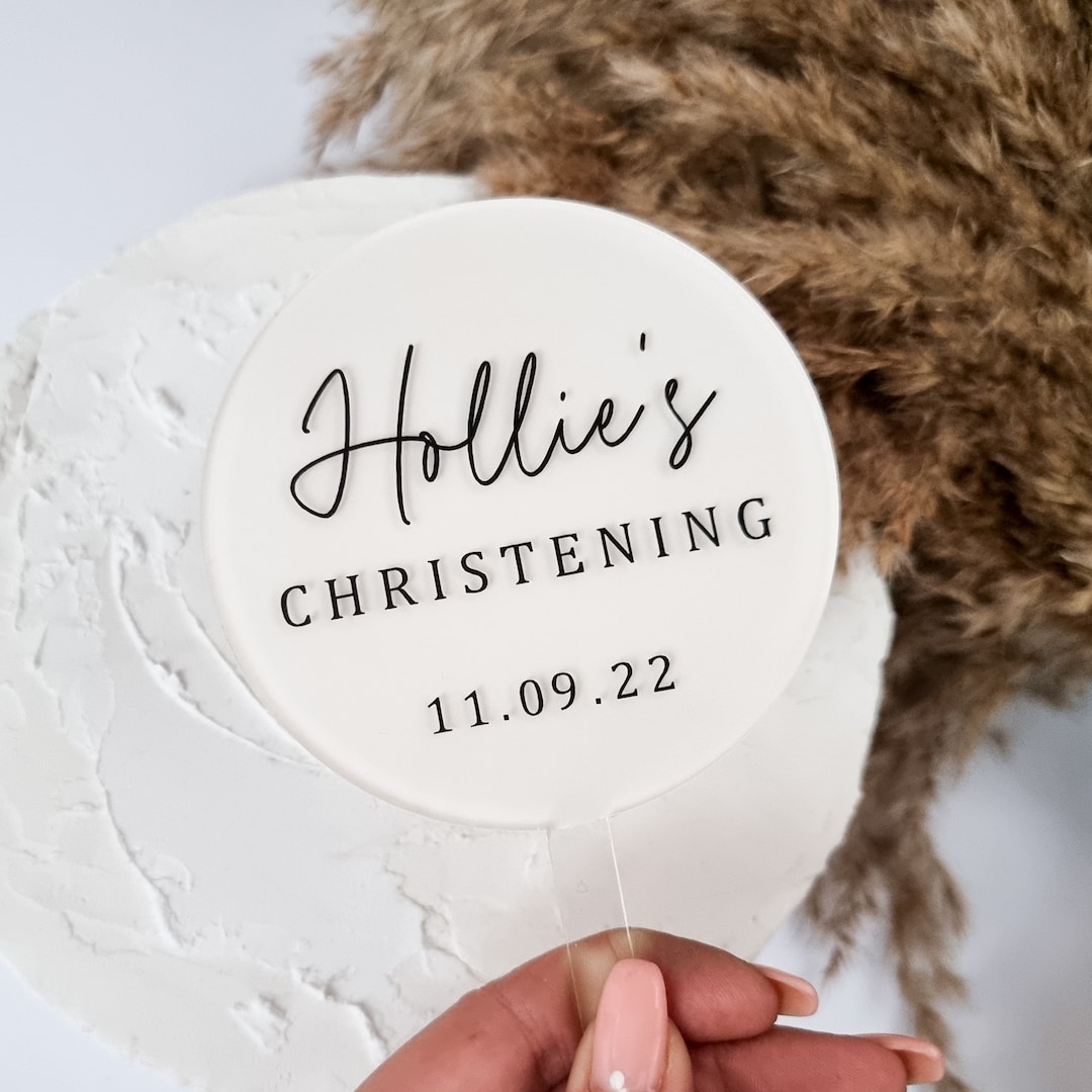 Personalised Christening Cake Topper - Baptism Cake Topper - Baby Cake ...