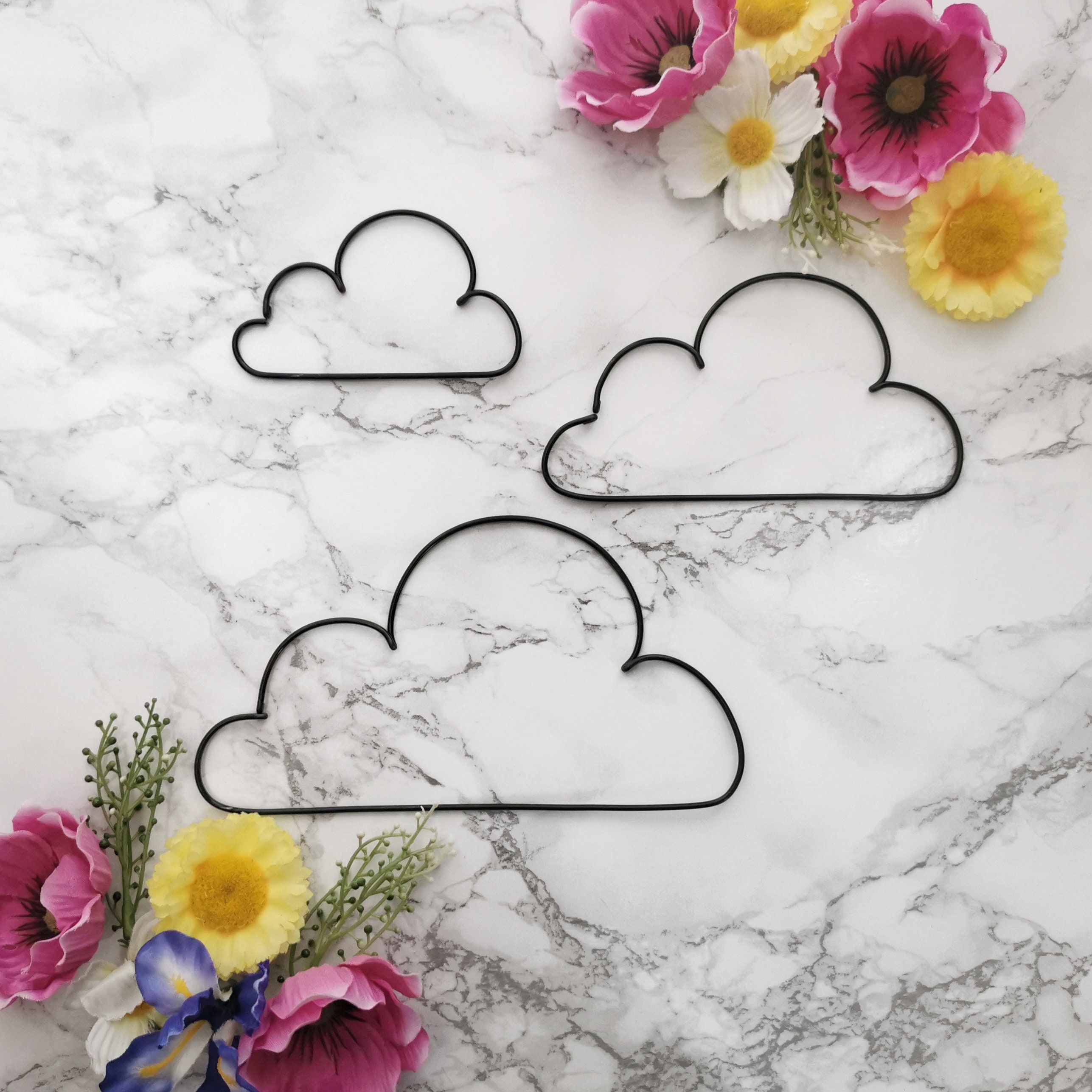 Wire Clouds Trio Clouds Wall Art Wall Sign Cloud Shape - Etsy