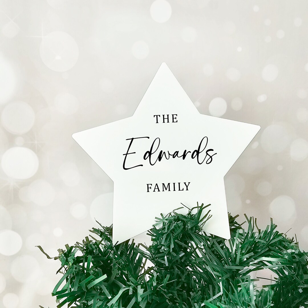 Personalised Family Name Christmas Tree Topper - Custom Family Tree ...