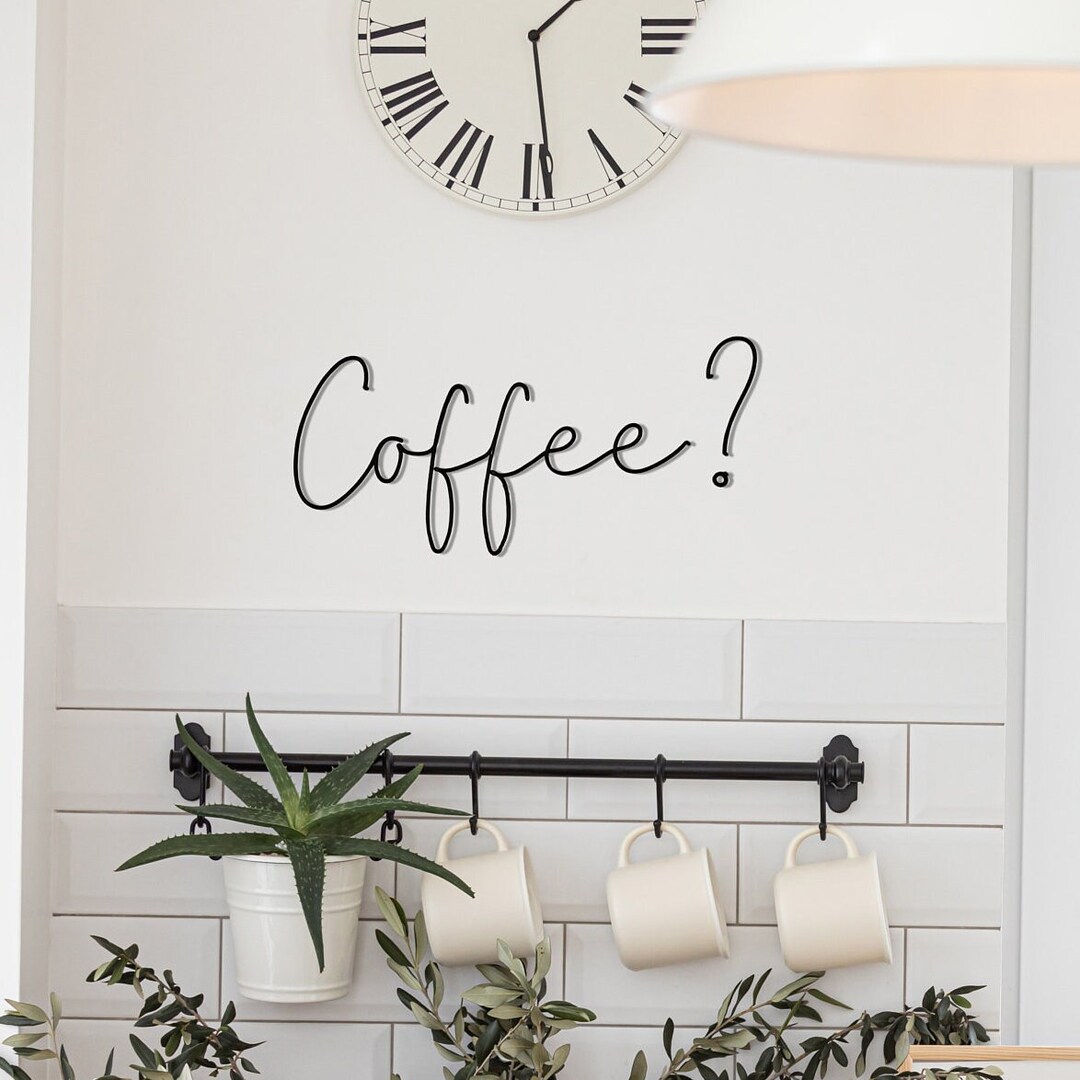 Wire Coffee Wall Sign - Kitchen Coffee Wall Art - Wire Coffee Wall ...