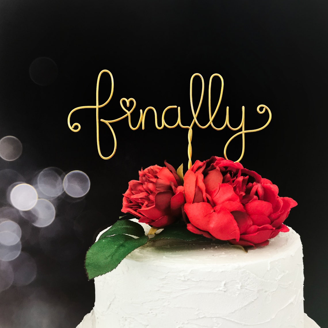 Finally Wedding Cake Topper Wire Cake Topper Finally Cake | Etsy UK