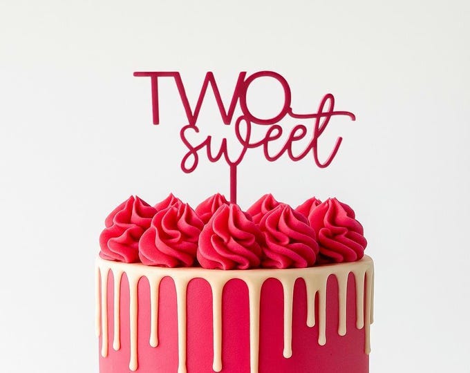 TWO SWEET Cake Topper - Ice Cream Party - Pastel Rainbow -girls Second ...