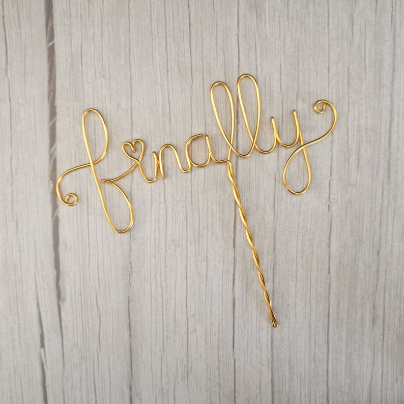 Finally Wedding Cake Topper Wire Cake Topper Finally Cake | Etsy