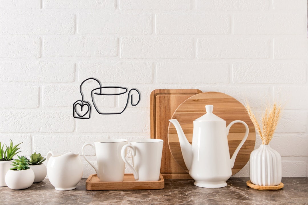 Wire Tea Cup Sign Love Tea Wall Art Wall Decor Kitchen - Etsy