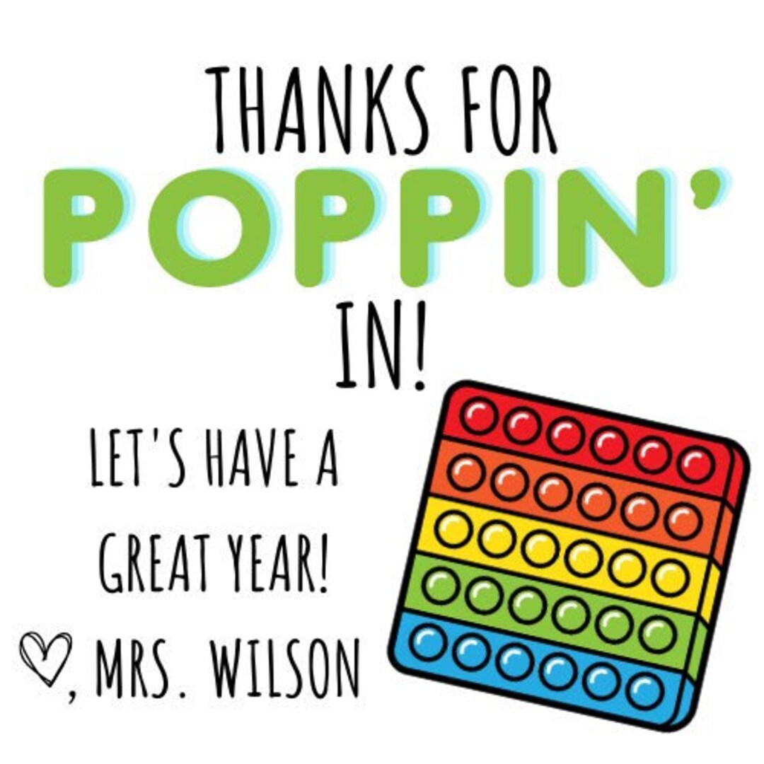 Pop-it Class Gift Tags | Open House Student Gifts | Classroom Gift Tags ...