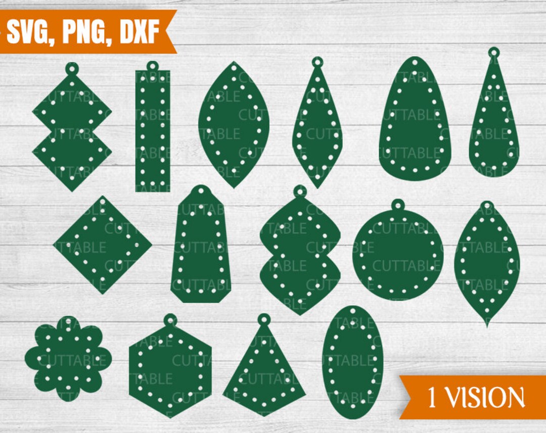 Leather Earring Cut Files, Shaped Template Svgs, 15 Shapes for Cricut ...