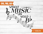 Music Notes Monogram Circle Frame Design Element SVG File - Etsy Canada