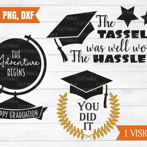 Graduation SVG Bundle, 16 Cut Files, Happy Graduation, Just Graduated ...