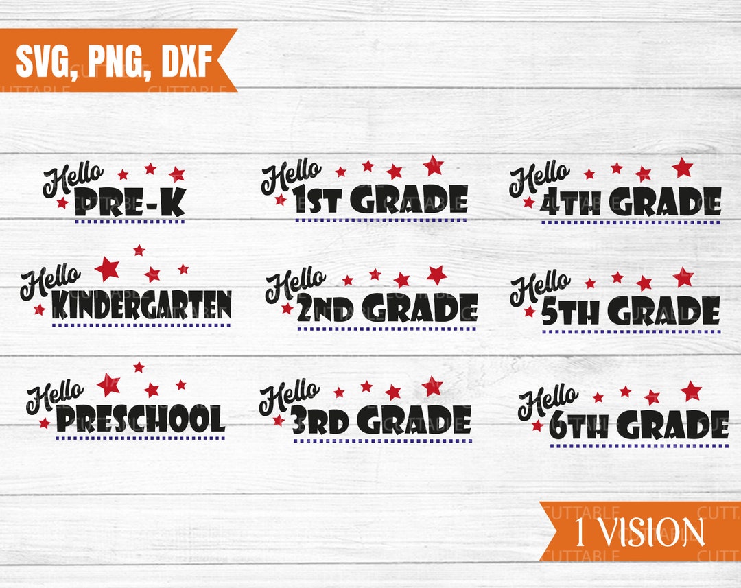Back to School Svg Bundle, Hello Kindergarten, Pre-k, Preschool, Grade ...