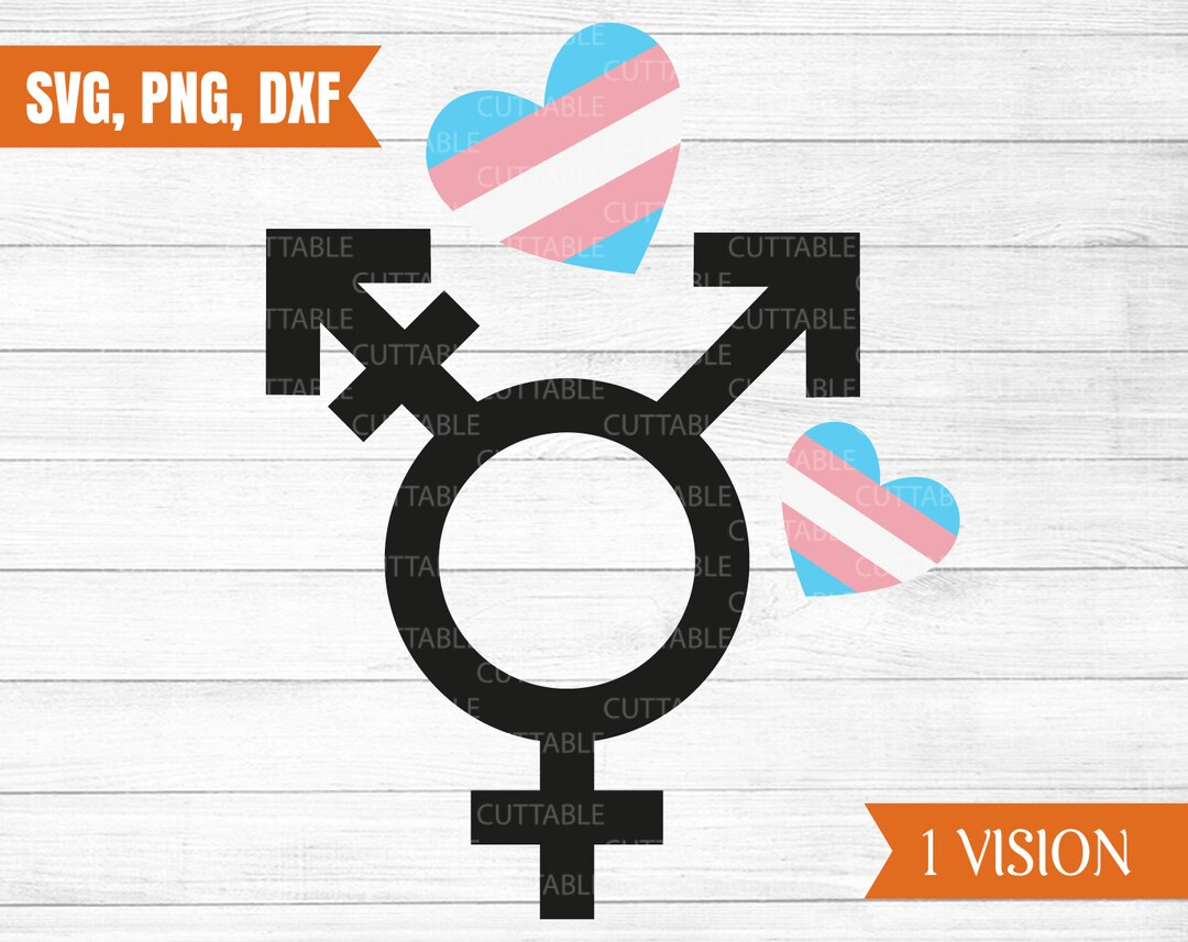 Trans Svg, Transgender Symbol Svg, Trans Cut File, Trans Color Hearts ...