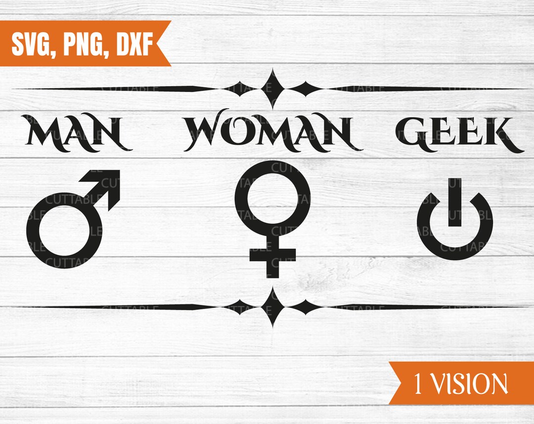 Man, Woman, Geek Svg, Man Symbol, Woman Symbol,geek Computer Switch ...