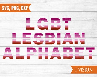 Bisexual Alphabet and Numbers Svg LGBT Bi Alphabet Cut Files | Etsy