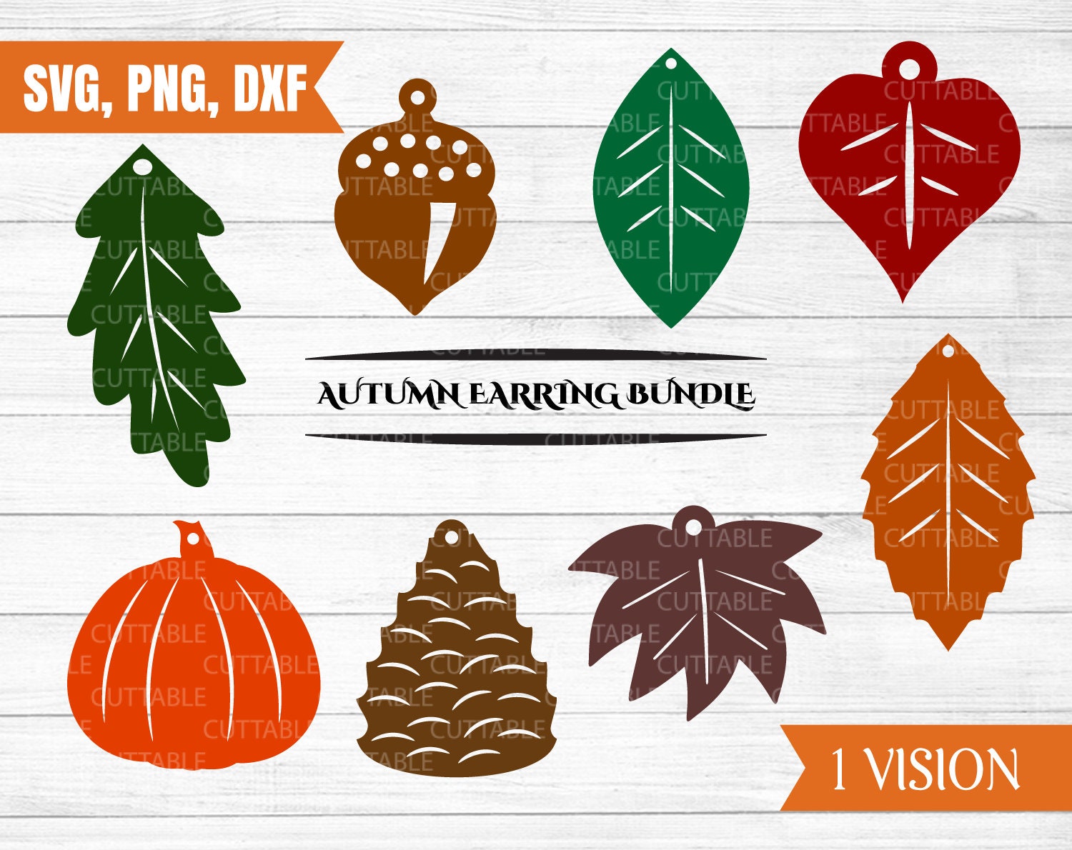 Earring Svg Bundle Fall Earrings Fall Decorations 8 Cut | Etsy