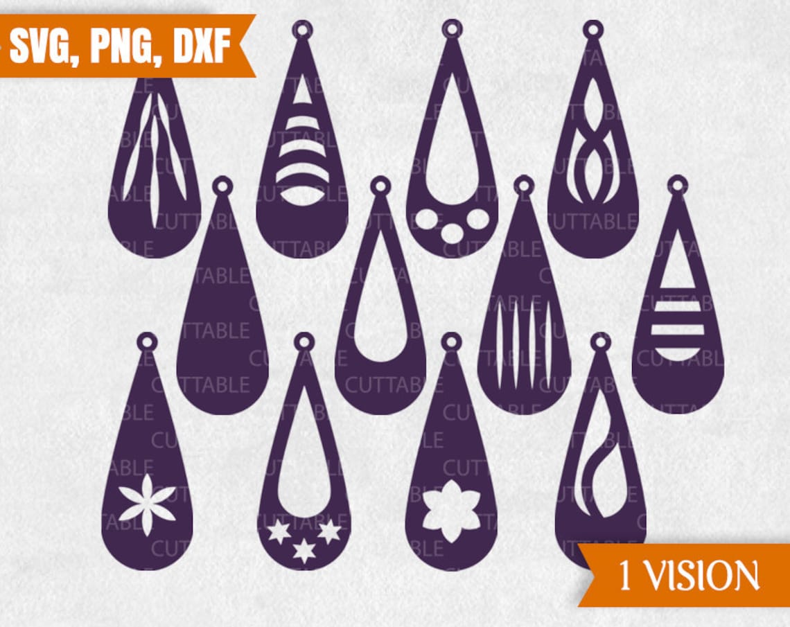 Earring Svg Teardrop Cut Files 12 Teardrop Cut Files - Etsy