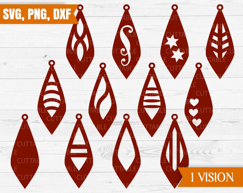 Earring cut file Teardrop SVG 12 teardrop cut files | Etsy