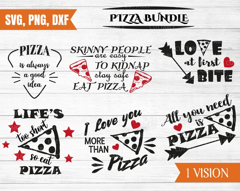Pizza Bundle Svg 6 Cut Files Love Pizza Pizza Lover Pizza - Etsy